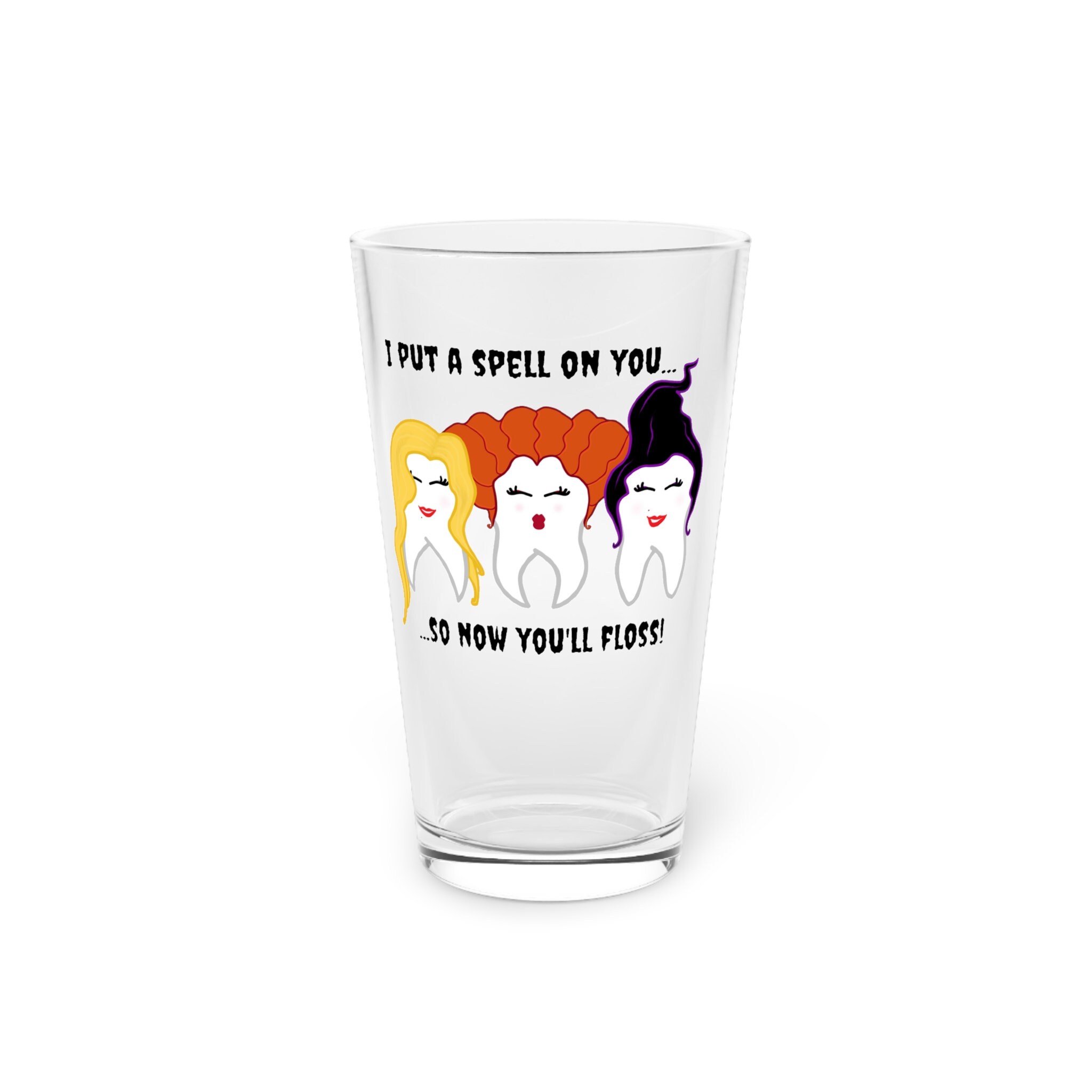 Halloween Teeth Dental Themed Three Witches Teeth Pint Glass, 16oz - Etsy