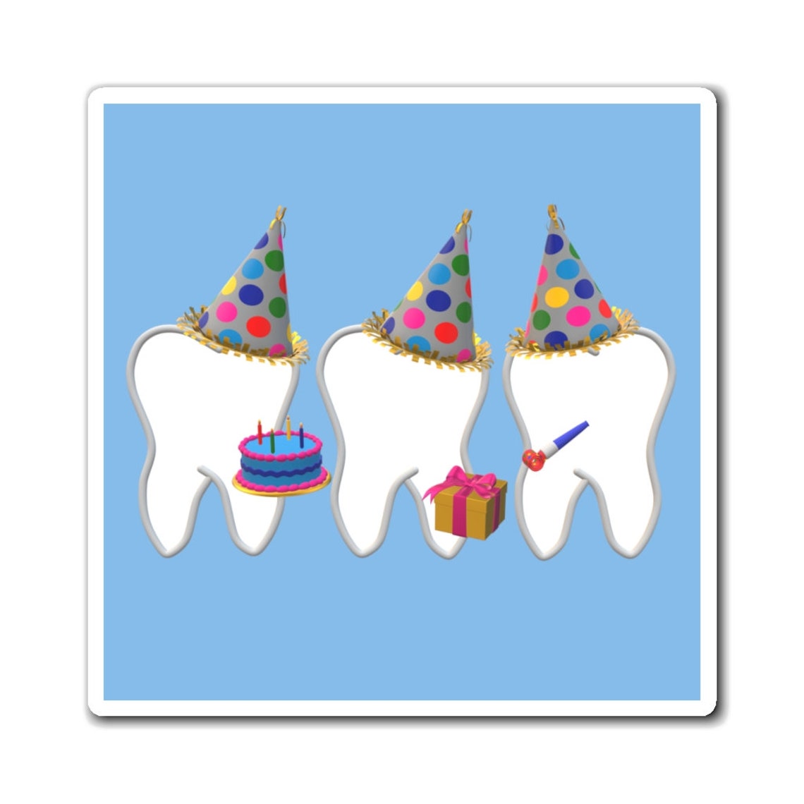 Happy Birthday Teeth Magnets | Etsy