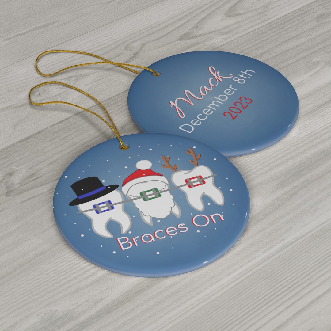 2023 Personalized Christmas Teeth Braces on Ceramic Ornament, 1-pack - Etsy