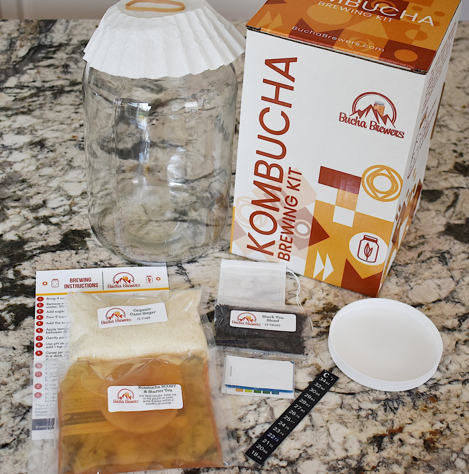 Kombucha Starter Kit- EVERYTHING You Need to Make Your First Batch of ...