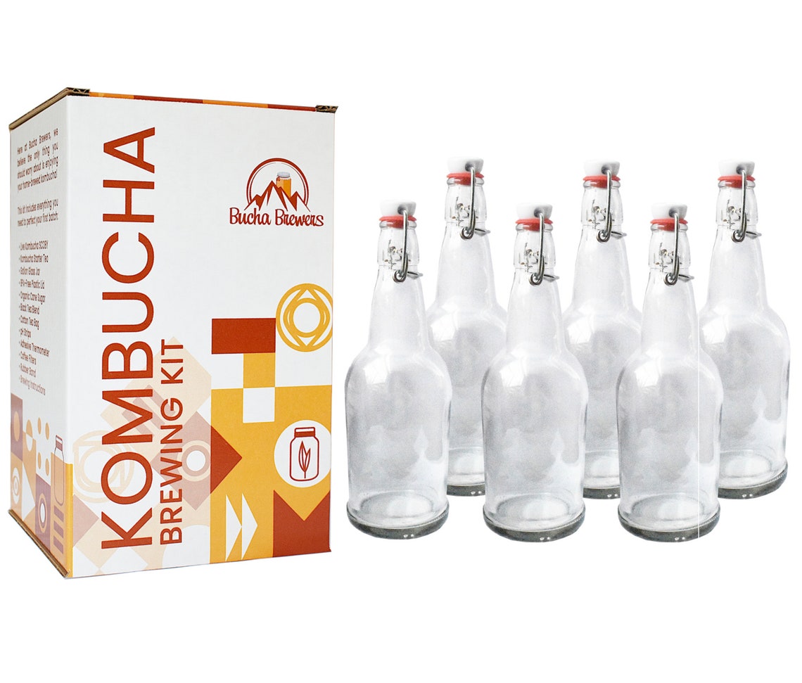 Bucha Brewers Deluxe Kombucha Starter Kit, Kombucha Kit With Bottles ...