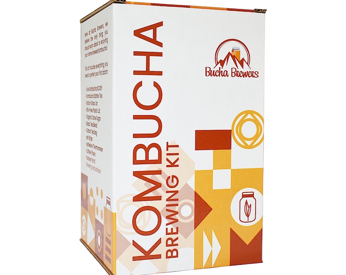 Kombucha Complete Starter Kit Includes One Gallon Jar and Brewing Guide ...