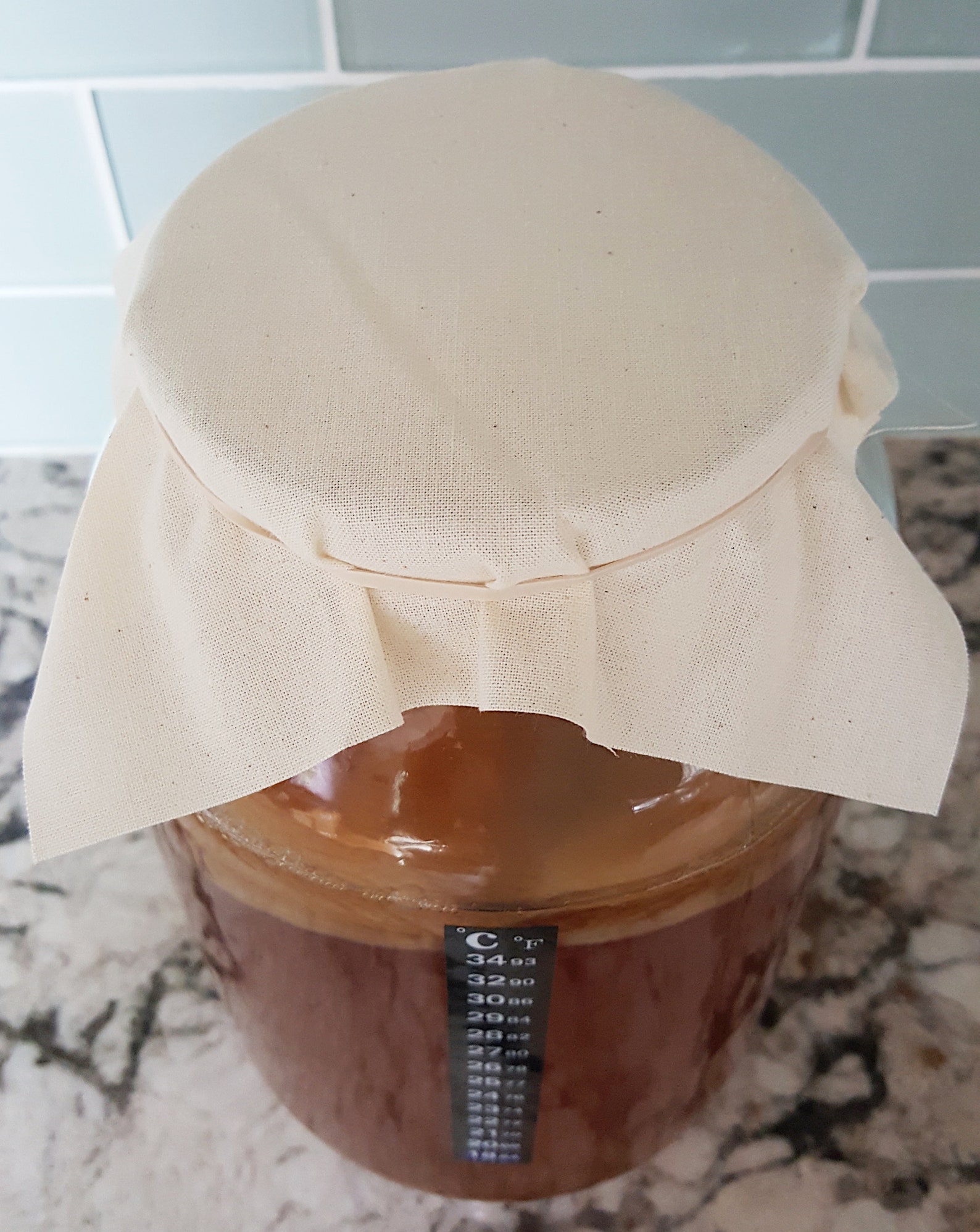 Cloth Kombucha Covers With Rubber Bands - 5 Pack Unbleached Cotton ...