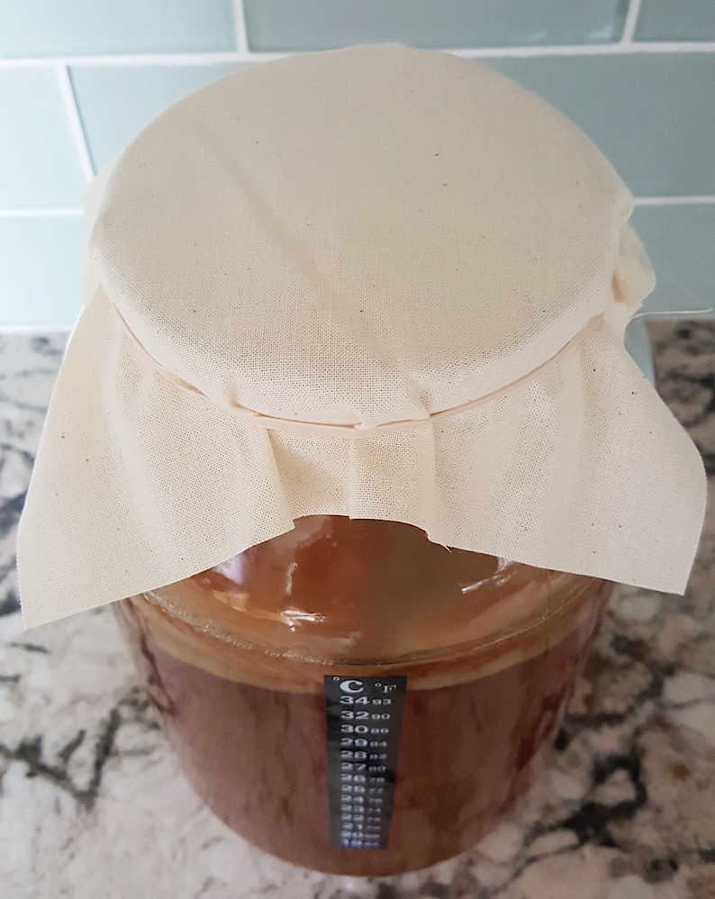 Cloth Kombucha Covers With Rubber Bands 5 Pack Unbleached Cotton Muslin ...