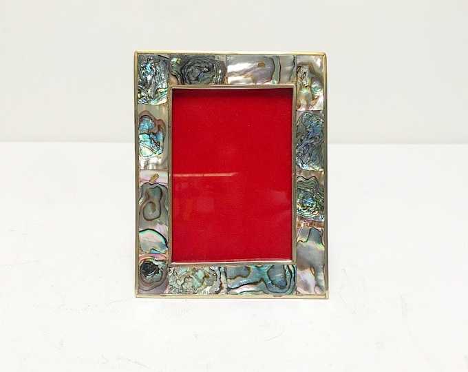 Vintage Alpacca Abalone Shell Inlay Picture Frame / Mother of Pearl ...