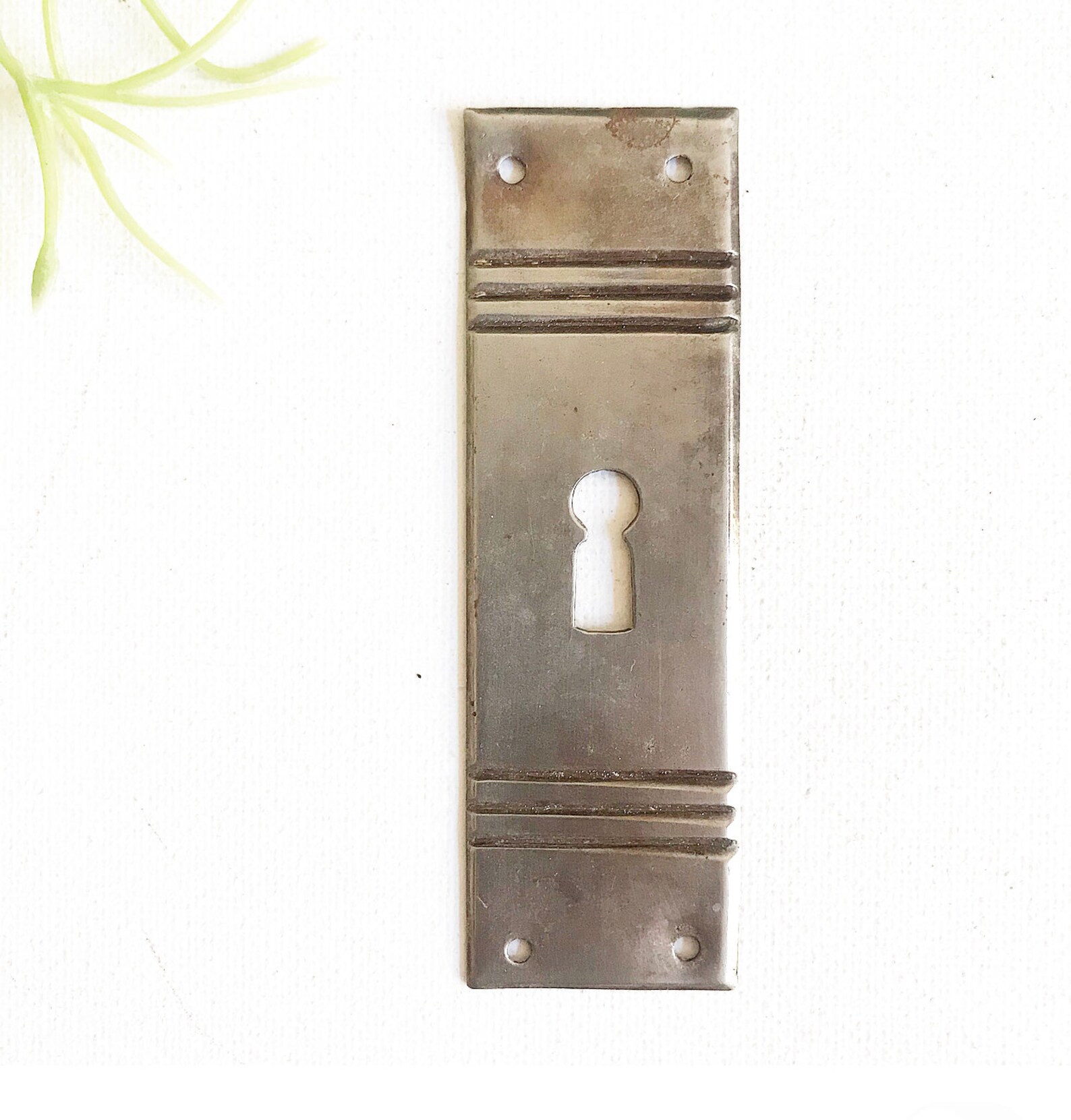 Vintage silver keyhole cover / rosette / door or drawer / | Etsy