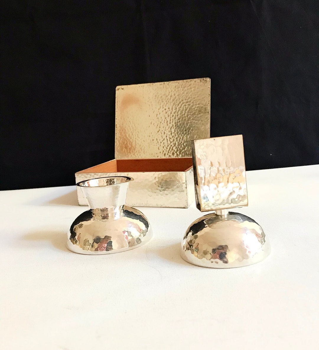 Vintage WMF Art Deco Hammerschlag Smoking Set, Silver Plated / Cigar ...