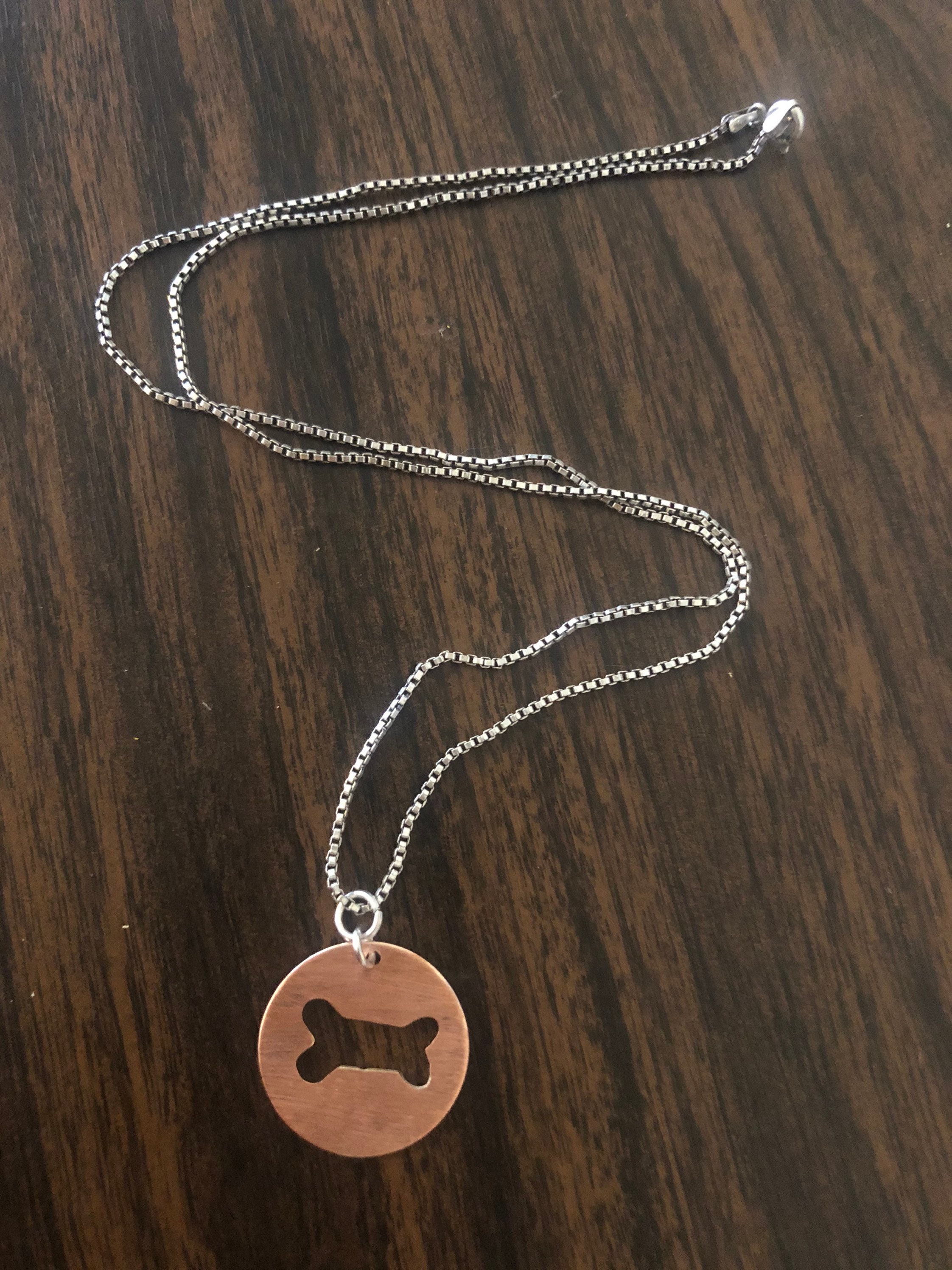 Dog Bone Circle pendant, Dog Tag with Bone, Personalized Dog tag or ...