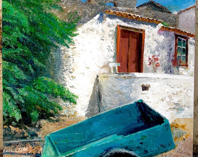 Hydra Island - Original Impressionist Oil Painting, Greek Island ...