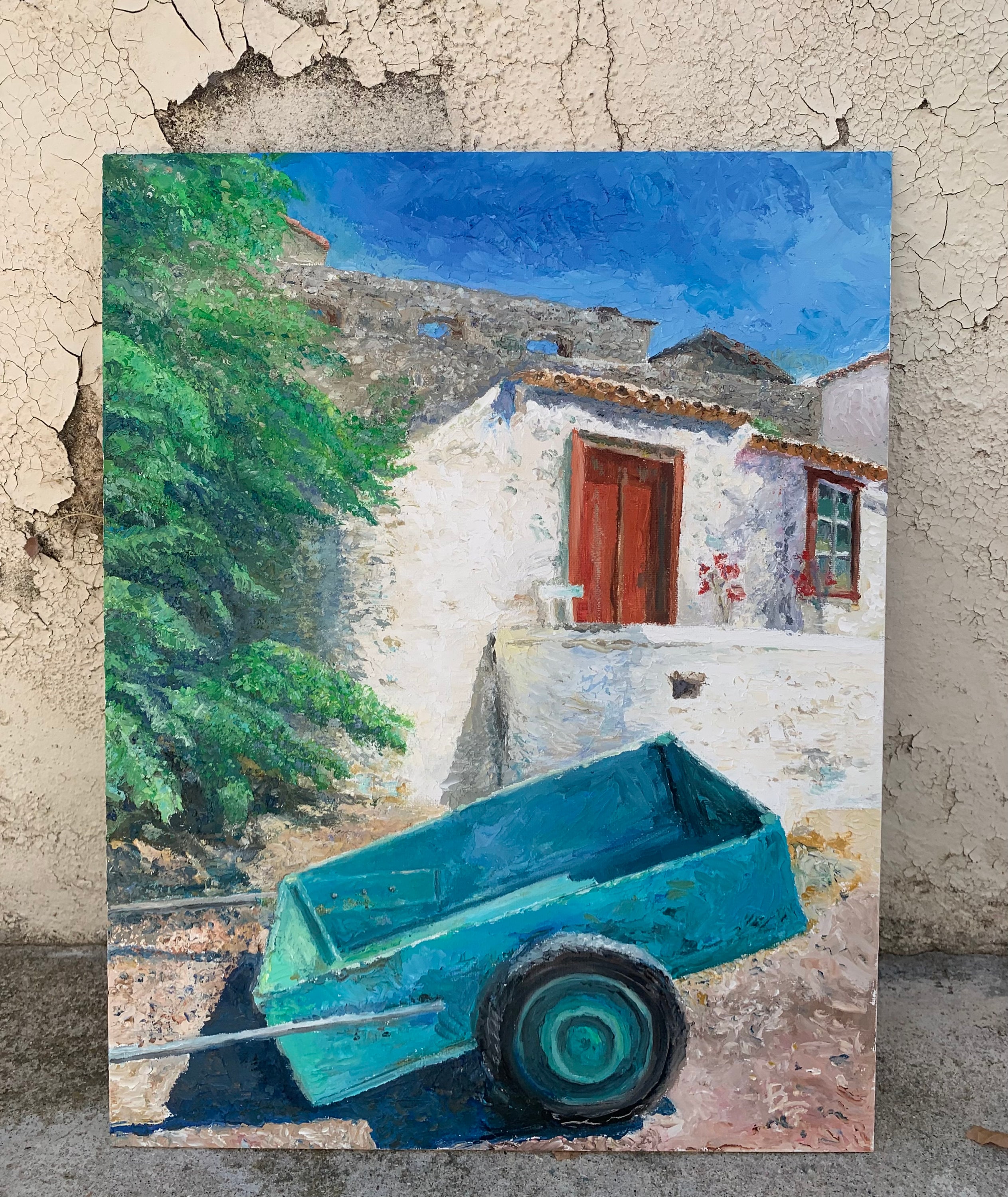 Hydra Island Original Impressionist Oil Painting, Greek Island ...