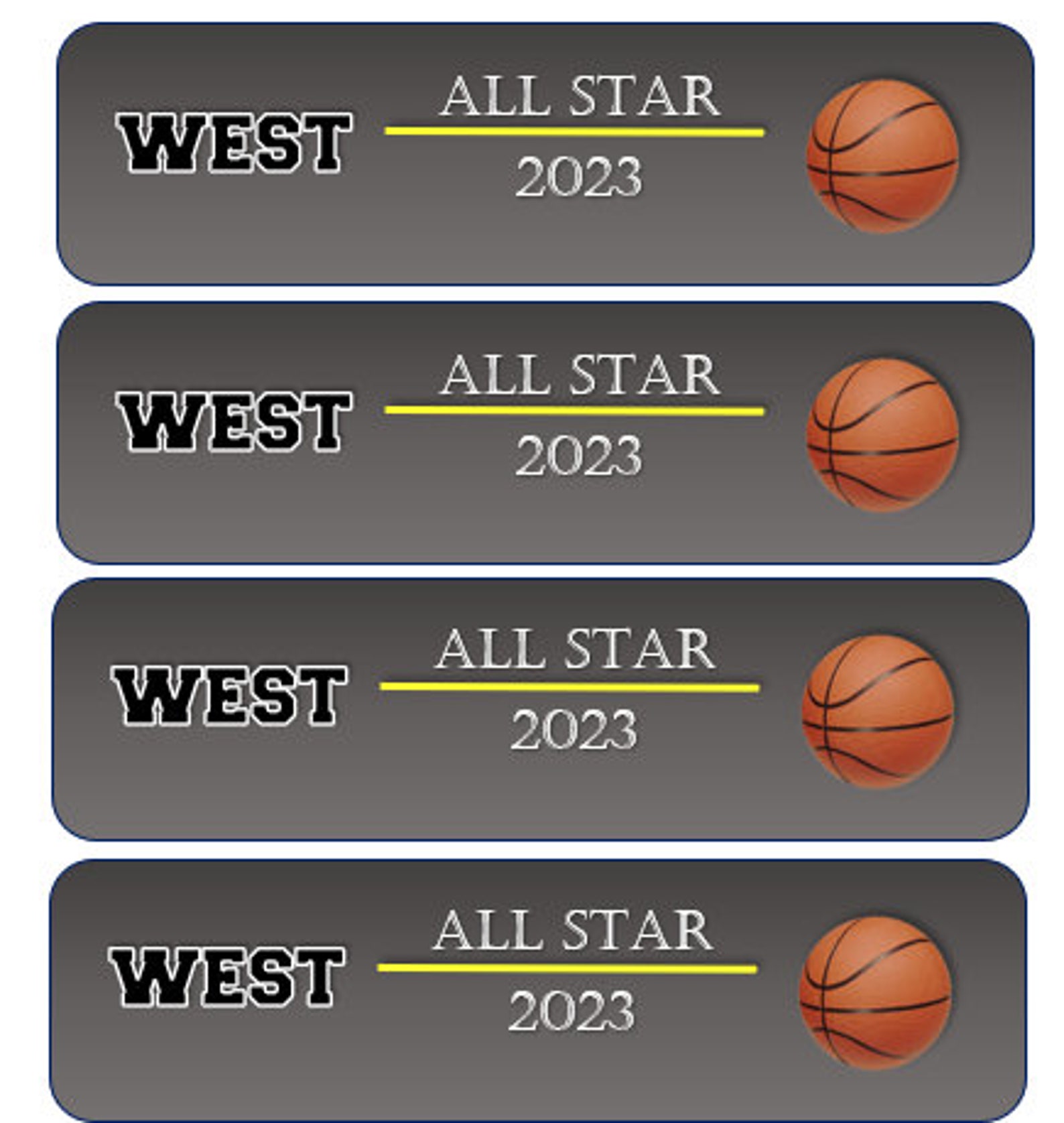 West All Star Printable Downloadable Water Bottle Labels - Etsy