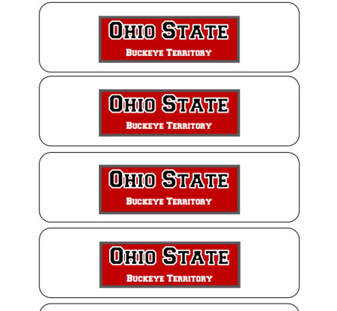 Ohio State Printable Downloadable Water Bottle Labels - Etsy