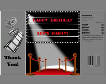 Printable Potato Chip Bags Hollywood Gold Theme Baby Shower - Etsy