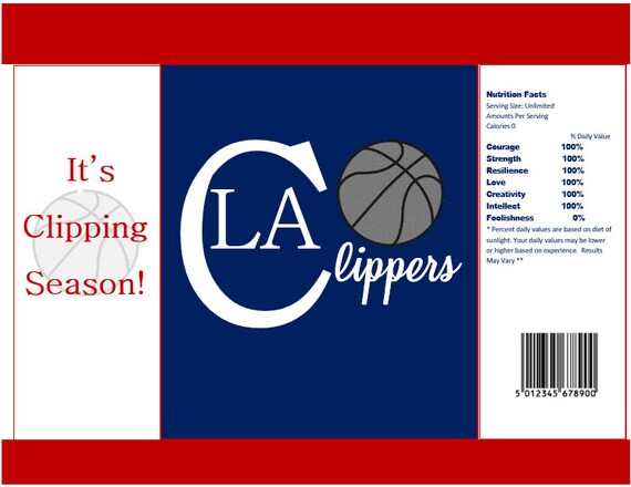Clippers Basketball Printable Chip Bag | Etsy