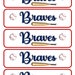 Braves Printable Downloadable Water Bottle Labels - Etsy