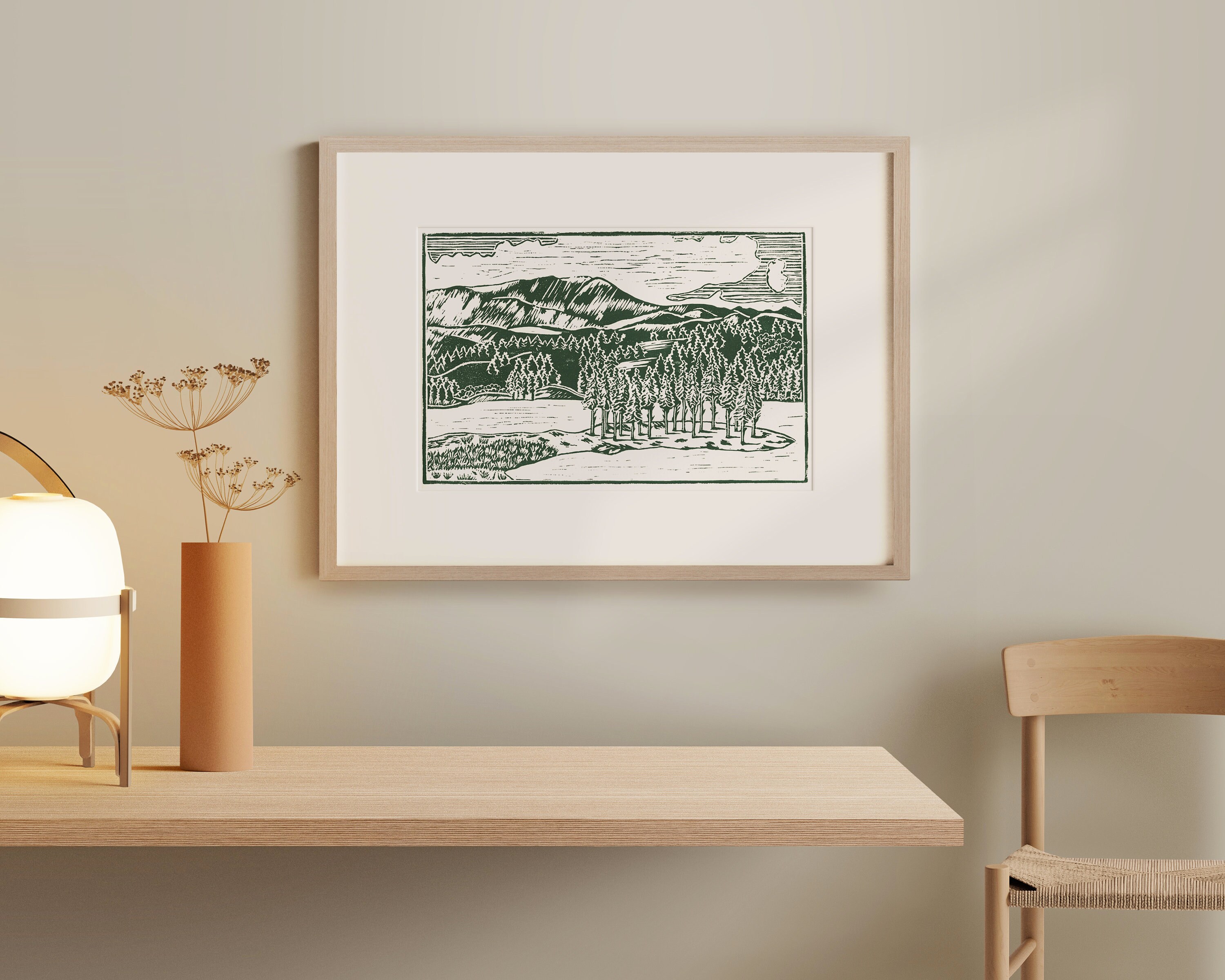 Tarn Hows Lake District Original Linocut Print - Etsy UK