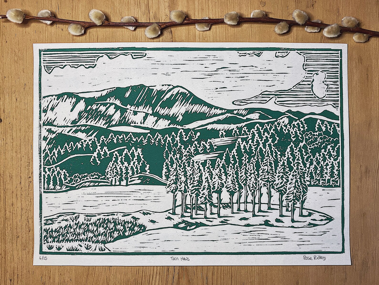 Tarn Hows Lake District Original Linocut Print | Etsy UK