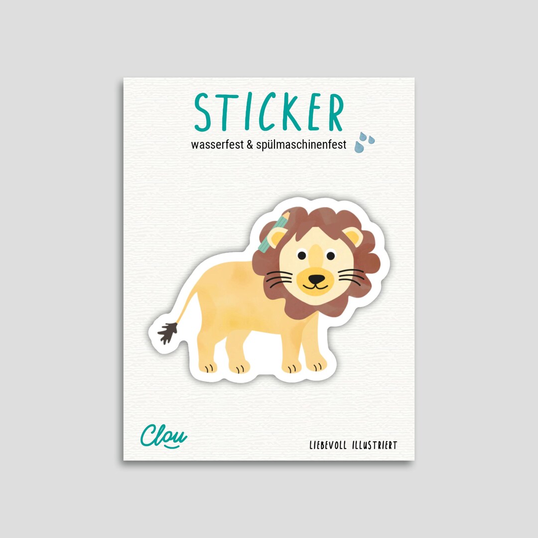 Löwe Sticker Für Brotdose & Trinkflasche, Wasser- Und Uv-beständig, Zum ...