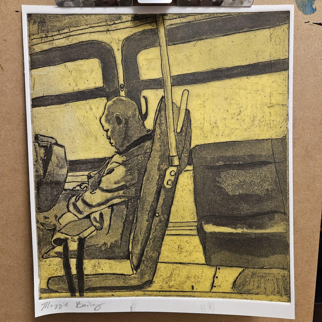 5 Sleeper - Intaglio Print Original Copper Plate Etching 8x9" White ...