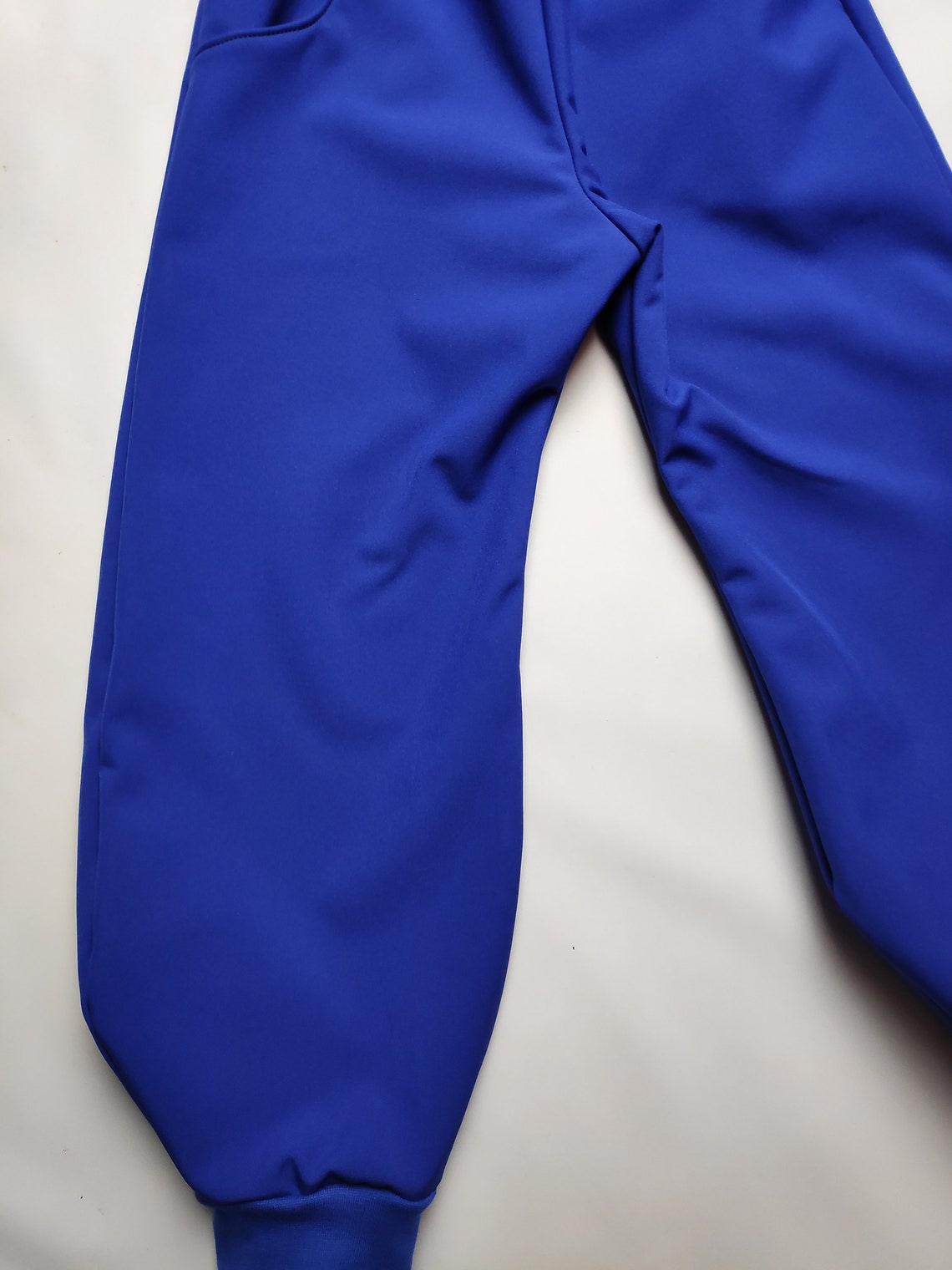 Softshell pants royal blue with front pockets autumn winter | Etsy