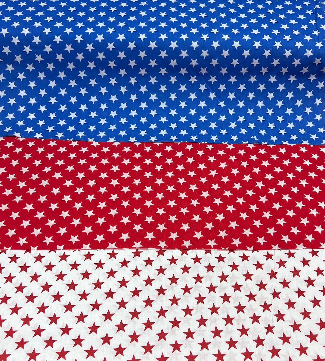 American Star Print Poly Cotton Fabric: Red, White & Blue - 59" Wide - Etsy