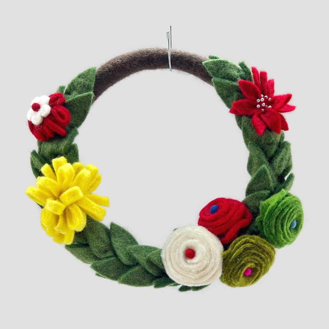 Door Hanging Felt Wreath 11 Inches - Etsy