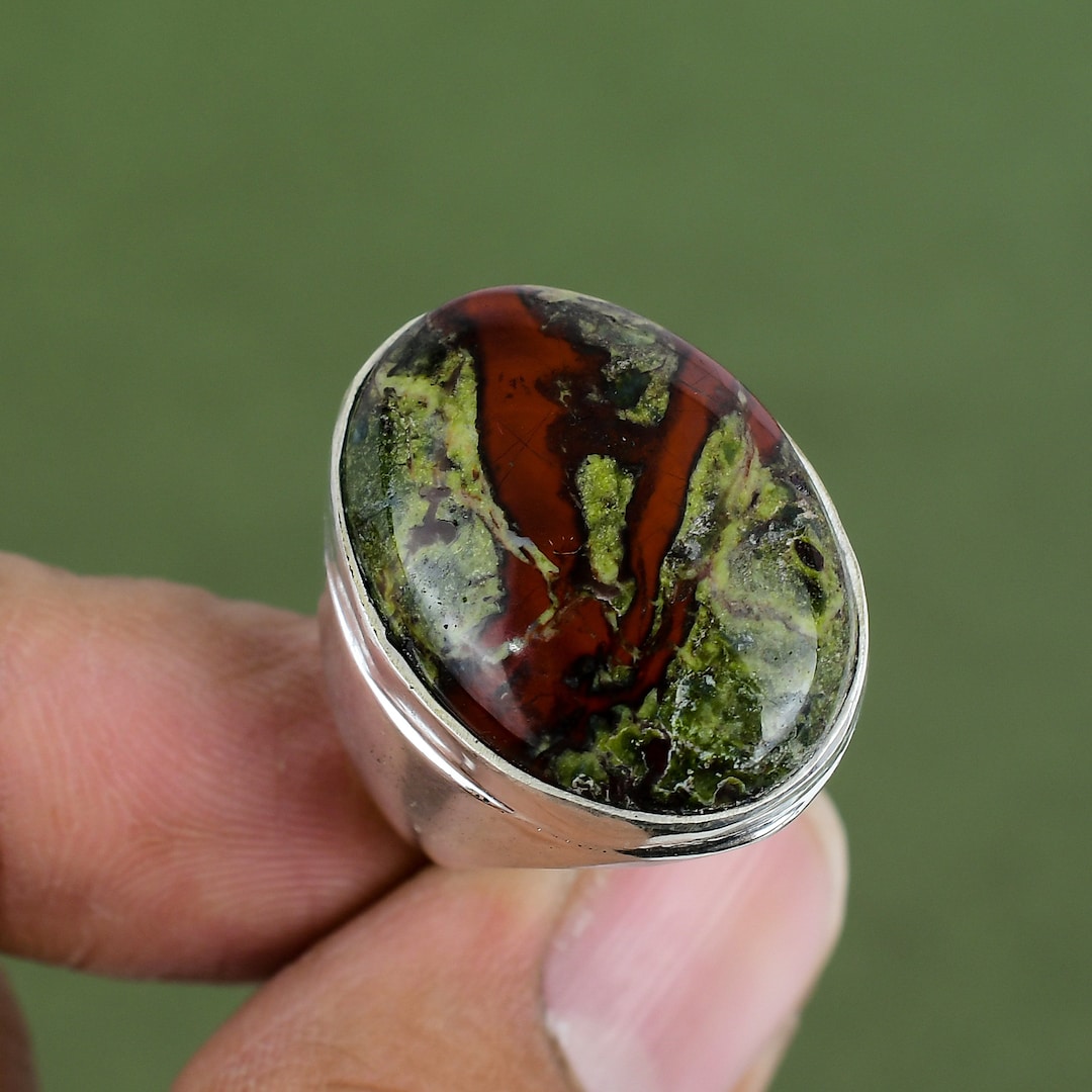 Dragon Bloodstone Ring 925 Sterling Silver Ring Handmade Gemstone Rings ...