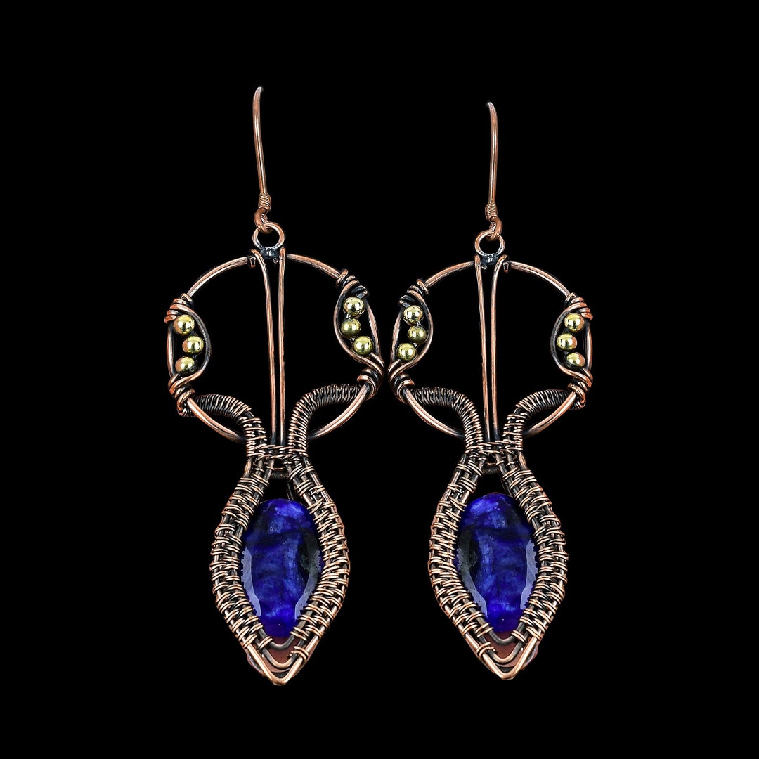 Handgefertigte Natürliche Blaue Saphir Draht Gewickelt - Etsy.de