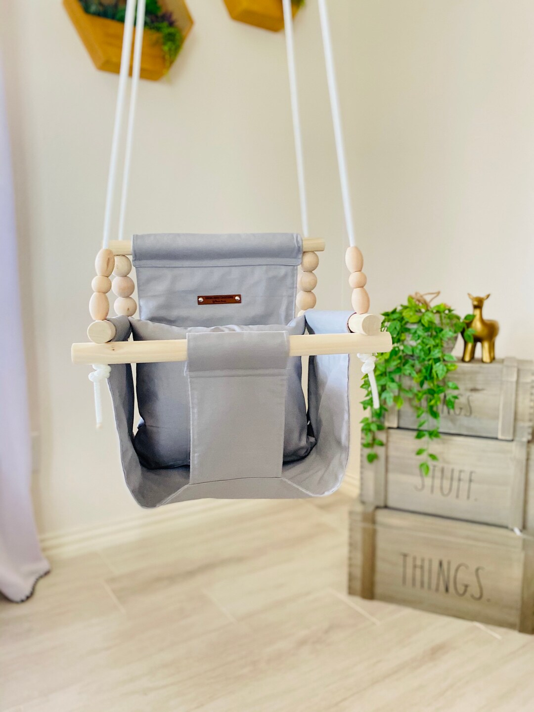 Made in USA, Light Gray Baby Swing, High Back Baby Swing, Christmas ...