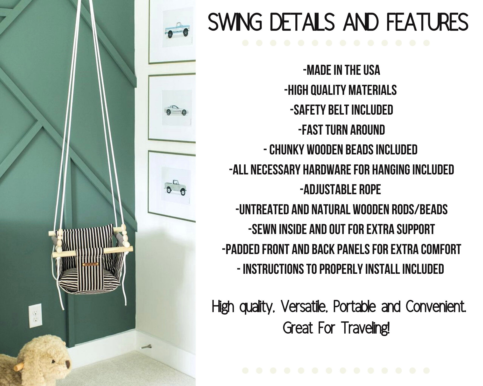 Navy Blue & White Baby Swing Baby Swing Toddler Swing - Etsy