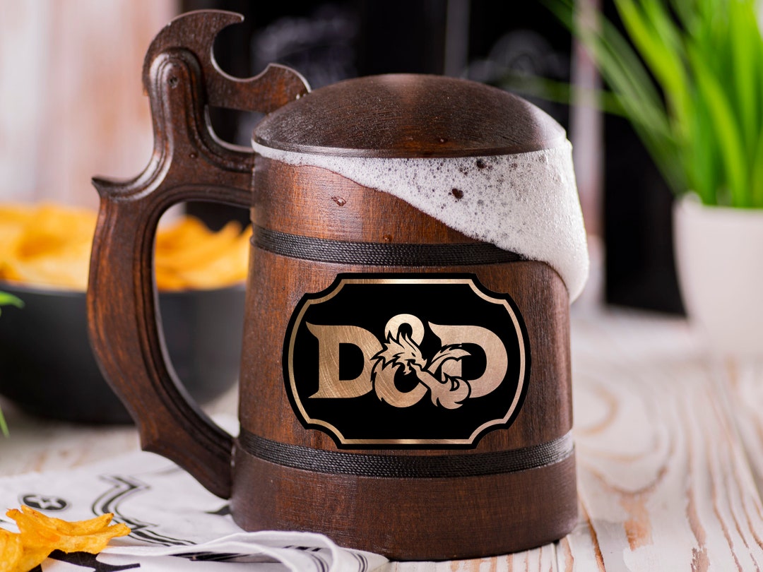 D&D Beer Stein With Lid, Personalized Dungeons and Dragon Tankard, Dnd ...