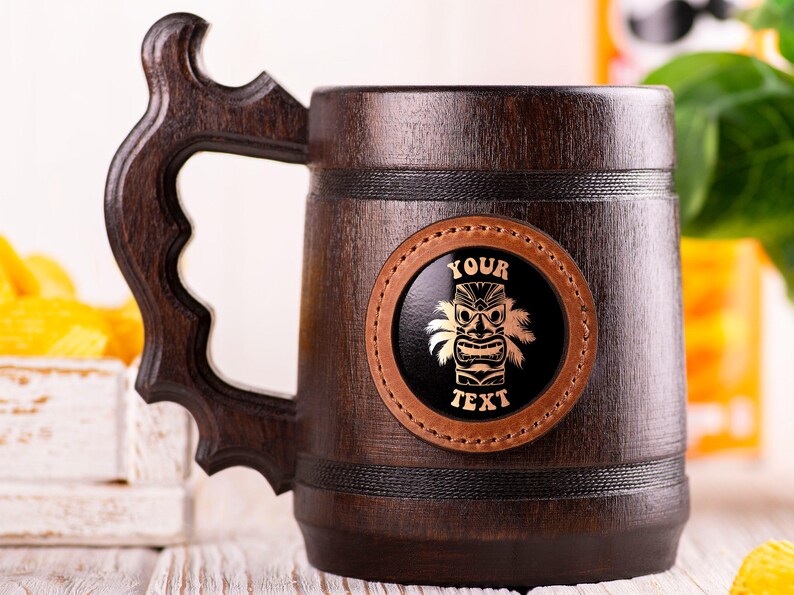 Hawaiian Tiki Mask Beer Mug, Gift From Daughter, Gift for Daddy ...