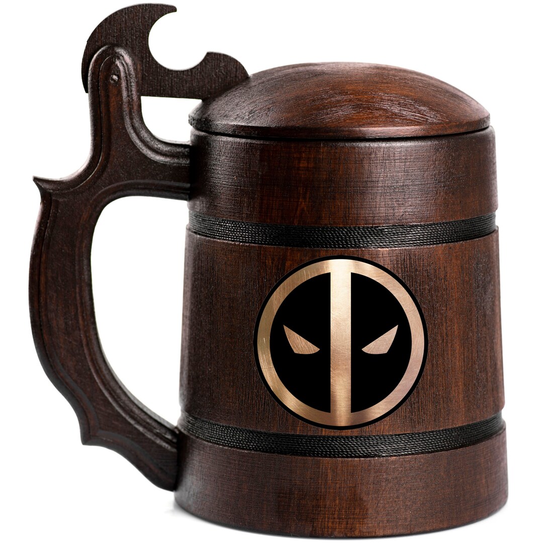 Deadpool Beer Mug With Lid X-men Film Series Personalized - Etsy