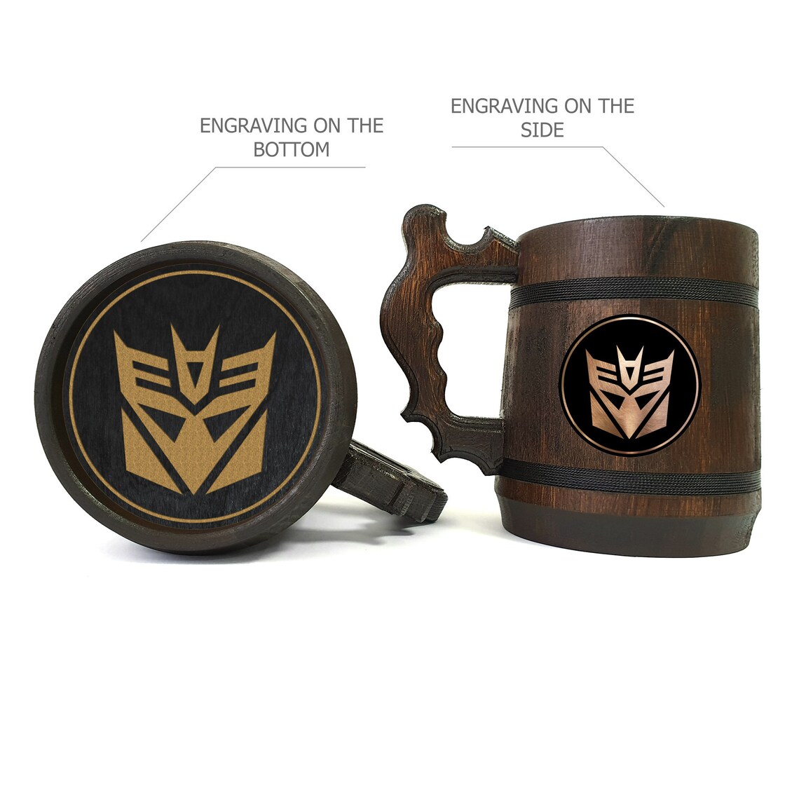 Decepticon Wooden Beer Mug / Transformers Stein/ Gift for - Etsy
