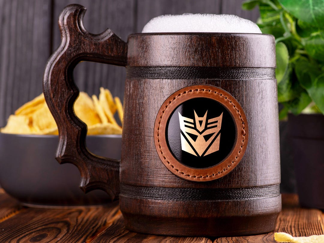 Decepticon Wooden Beer Mug, Transformers Beer Stein - Etsy