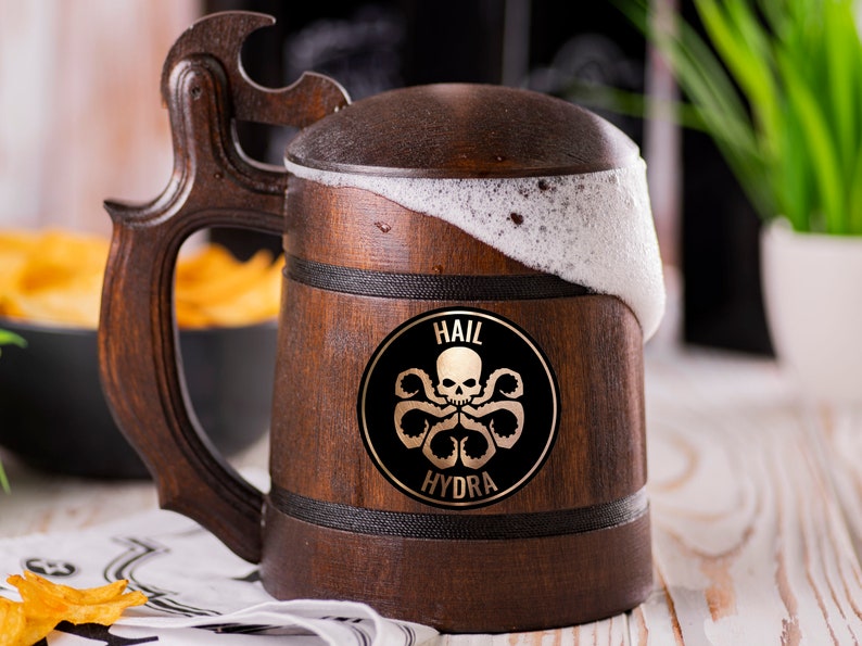 HYDRA Beer Mug With Lid / Personalized Marvel Comics Beer - Etsy