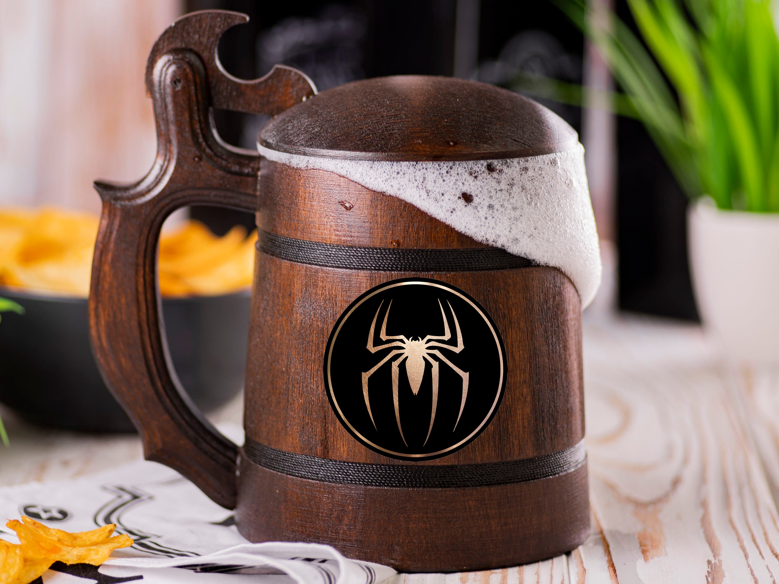 Spider-man Beer Mug With Lid / Personalized Marvel Comics Beer - Etsy