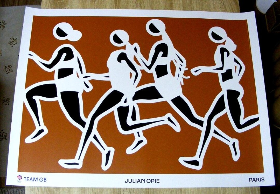 Julian Opie Team GB Sprinters Paris 2024 Olympics Poster kristal,ama ...