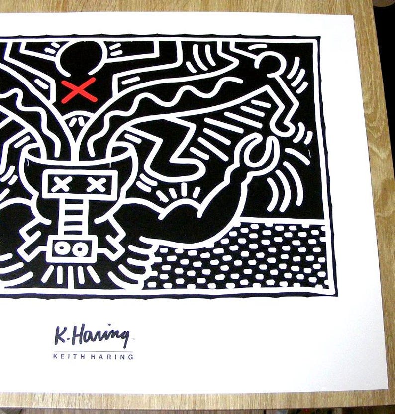 Keith Haring Untitled (1985), 1999 Poster - Etsy