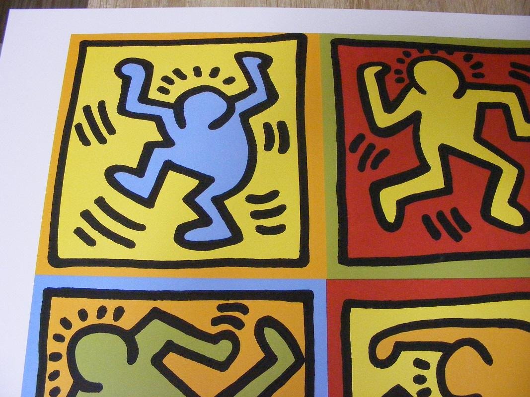 Keith Haring Six Dancing People Poster, 1999 (playboy Art Archive) - Etsy