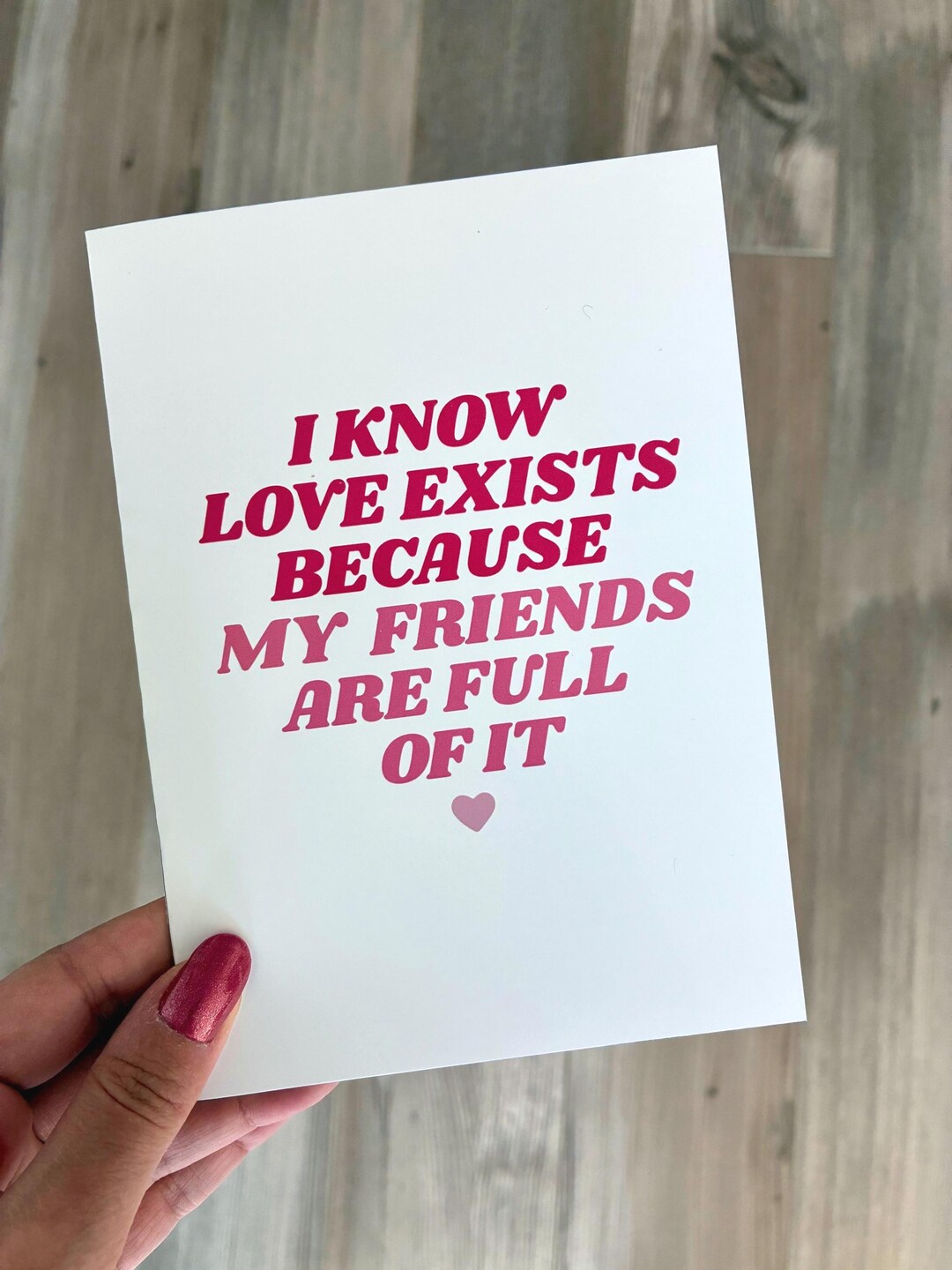 Love Exists in Friends, Galentine's Card | Blank Inside With Envelope ...