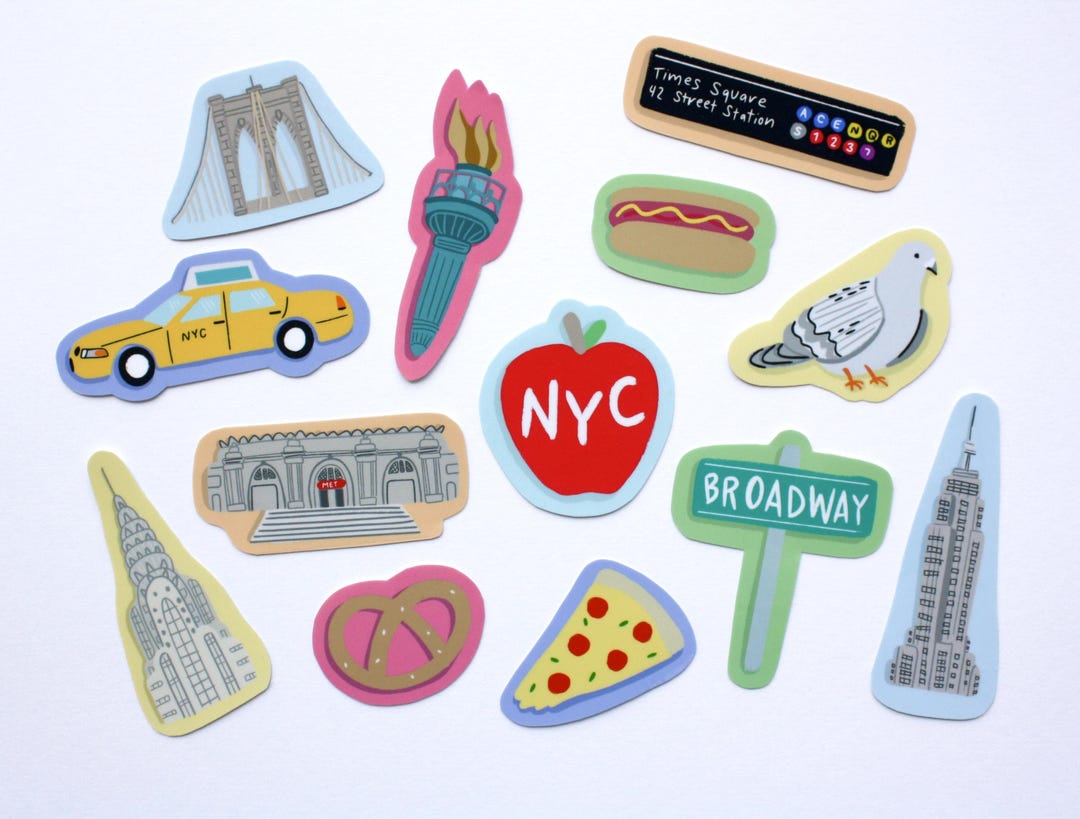 New York City Sticker Pack of 13, Waterproof Vinyl Decals - Etsy
