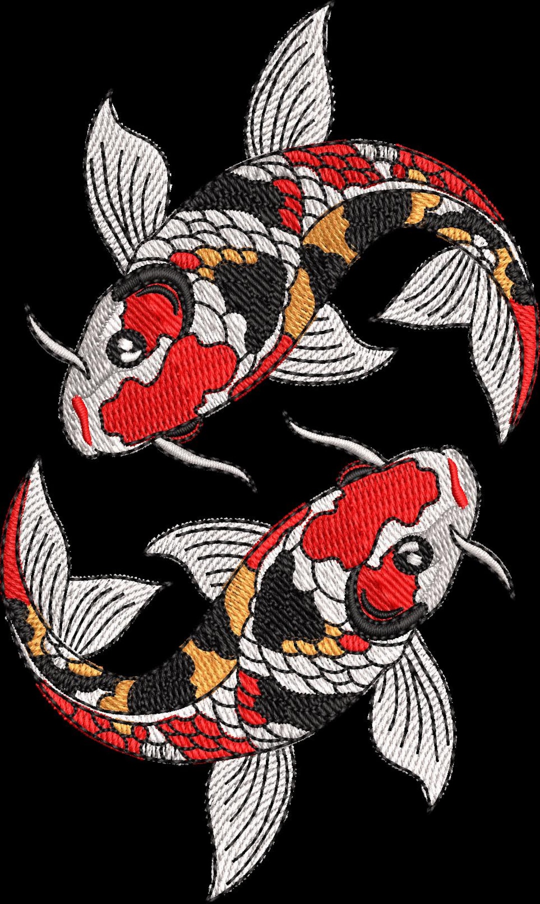 Koi Fish Embroidery Design Size 13.7x8.1 Cm - Etsy
