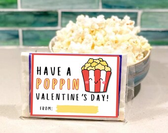 Have a Poppin' Valentine's Day Popcorn Wrapper & Tags, Kids Valentine ...