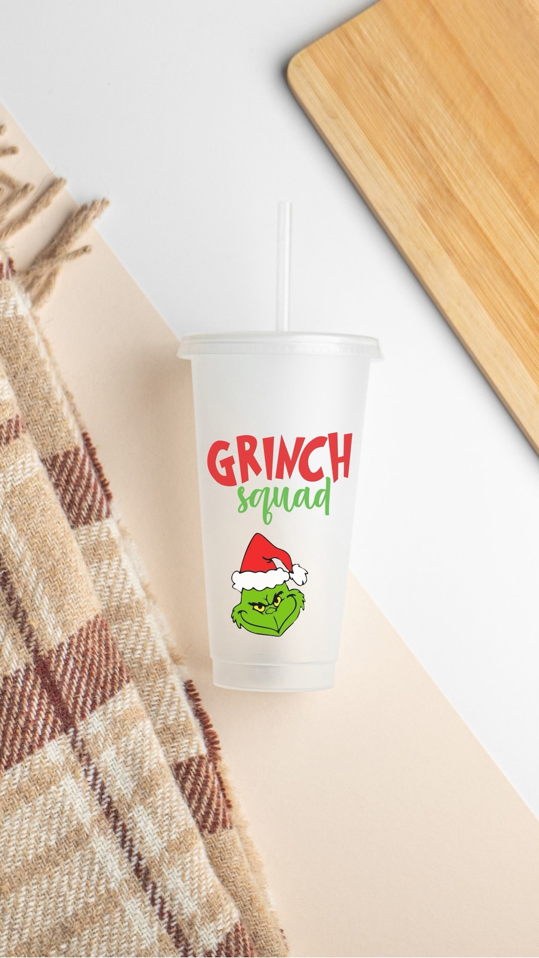 Grinch Squad Holiday Cold Cup Reusable Tumbler With Lid and Straw ...