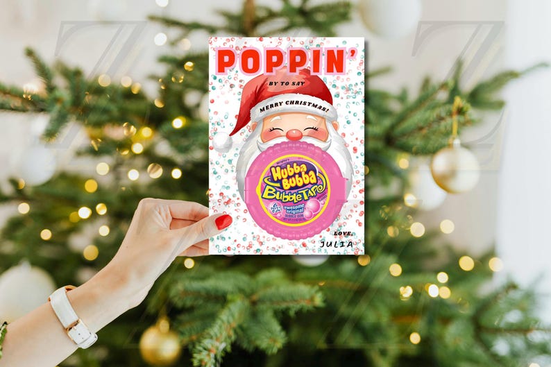 Class Christmas Cards - Poppin’ by Santa - Printable Christmas Card ...