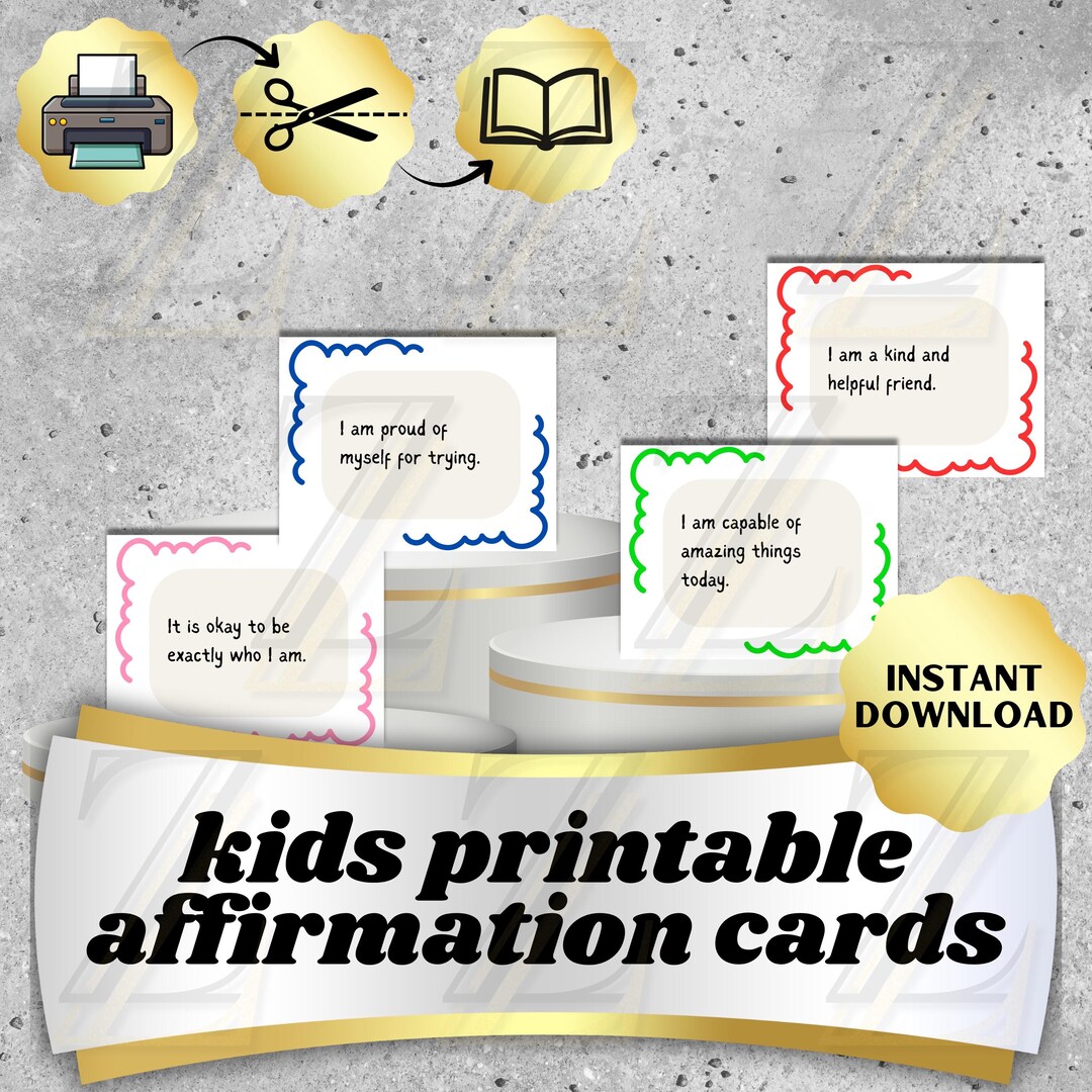 Printable Kids Affirmation Cards - Growth Mindset Cards for Children ...