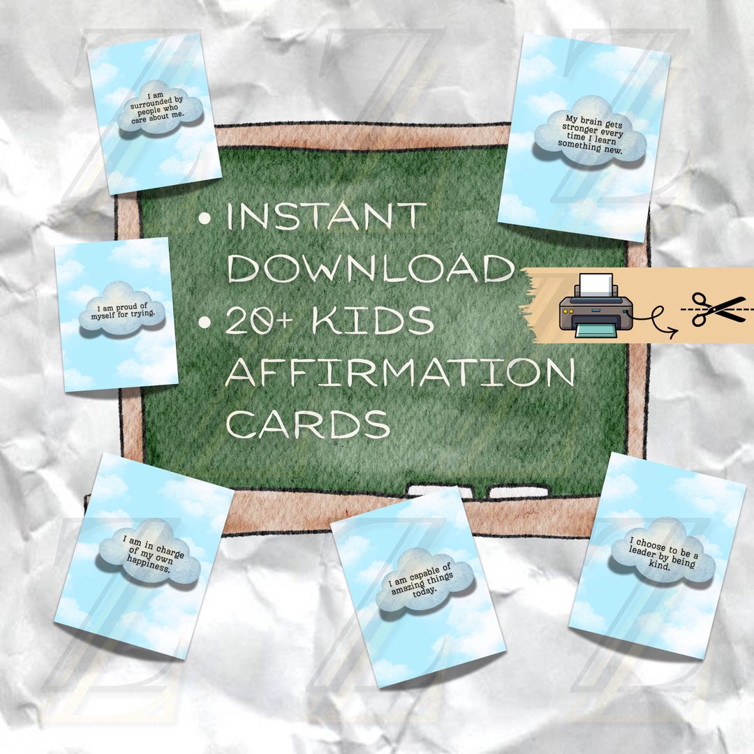 Printable Kids Affirmation Cards - Growth Mindset Cards for Children ...