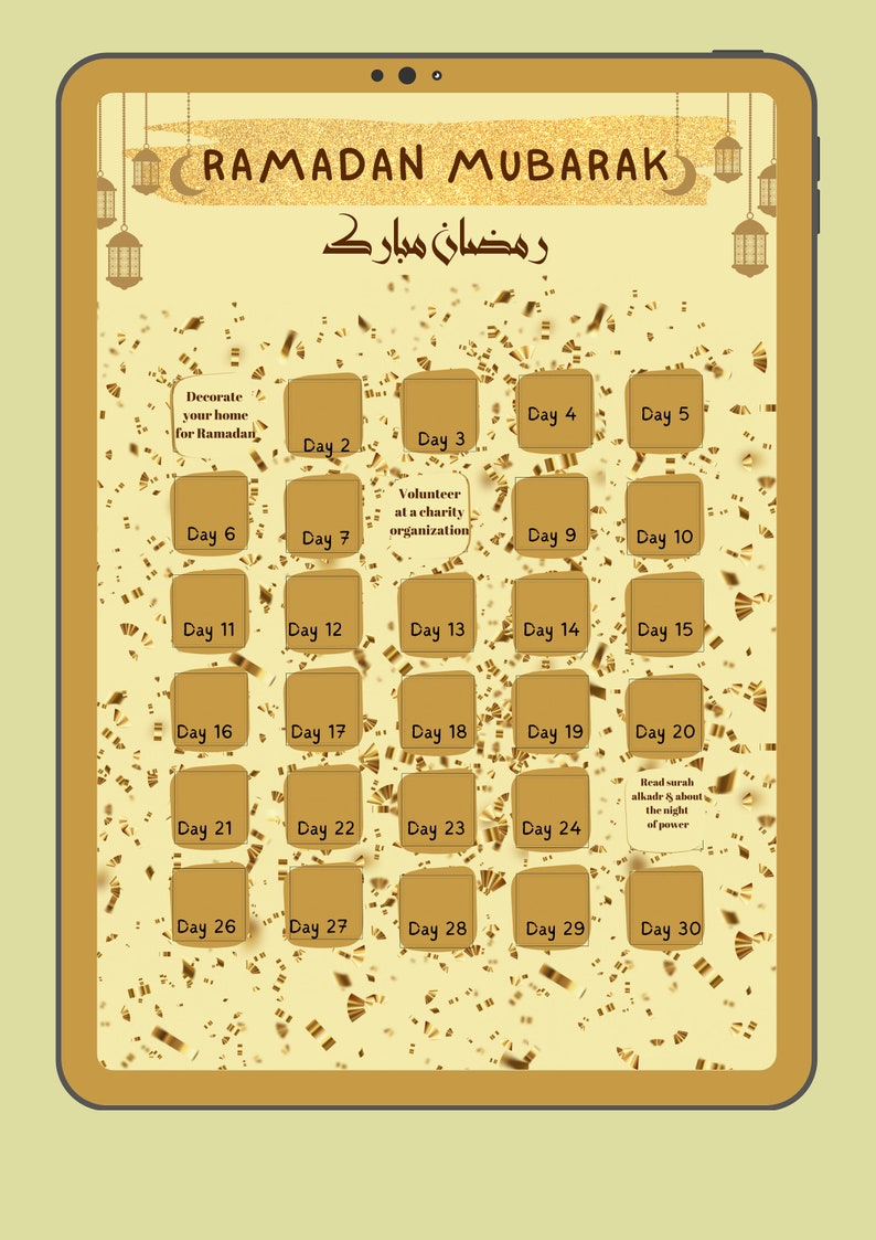 Calendrier de Ramadan 2024, décoration de ramadan 2024, Compte à ...
