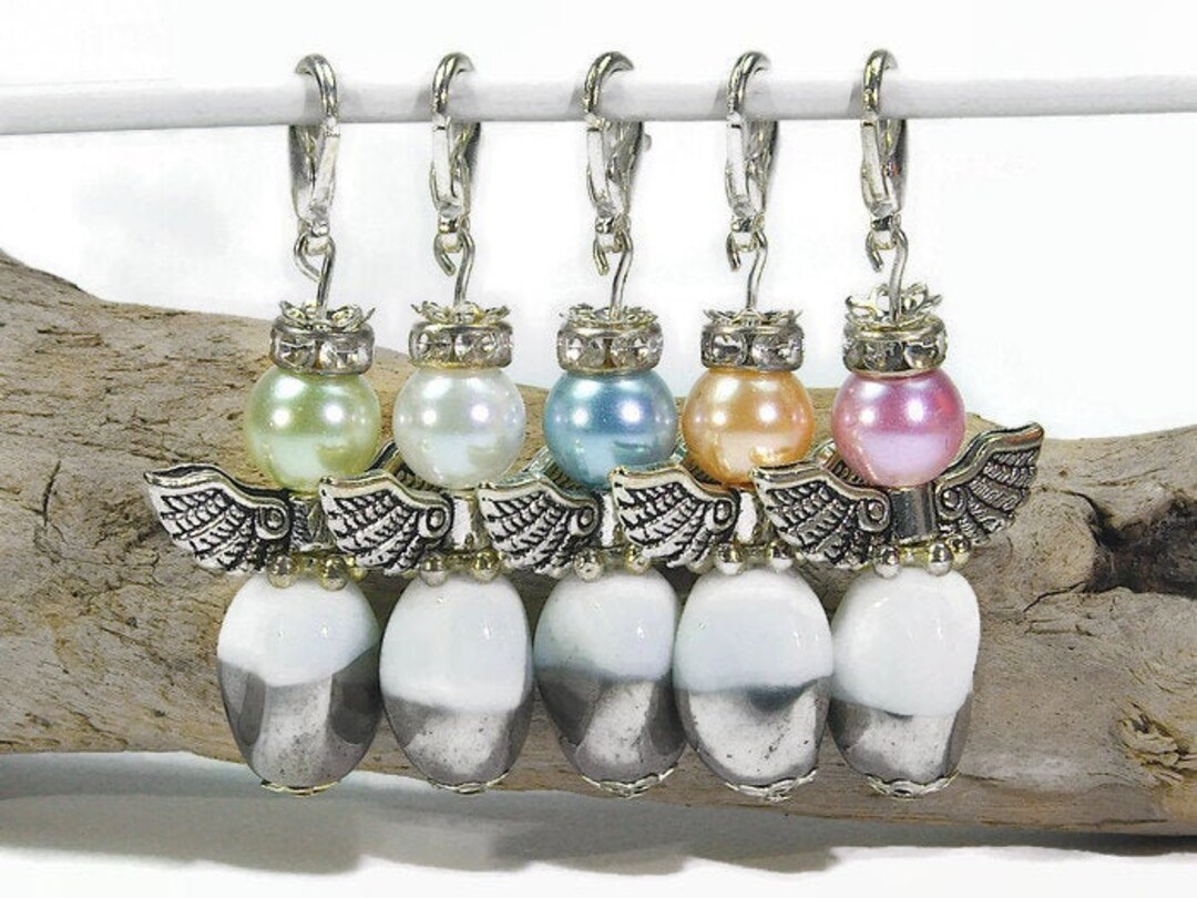 10 Angel Charm Pendants, Angel Craft Set Pastel Silver White, Make ...